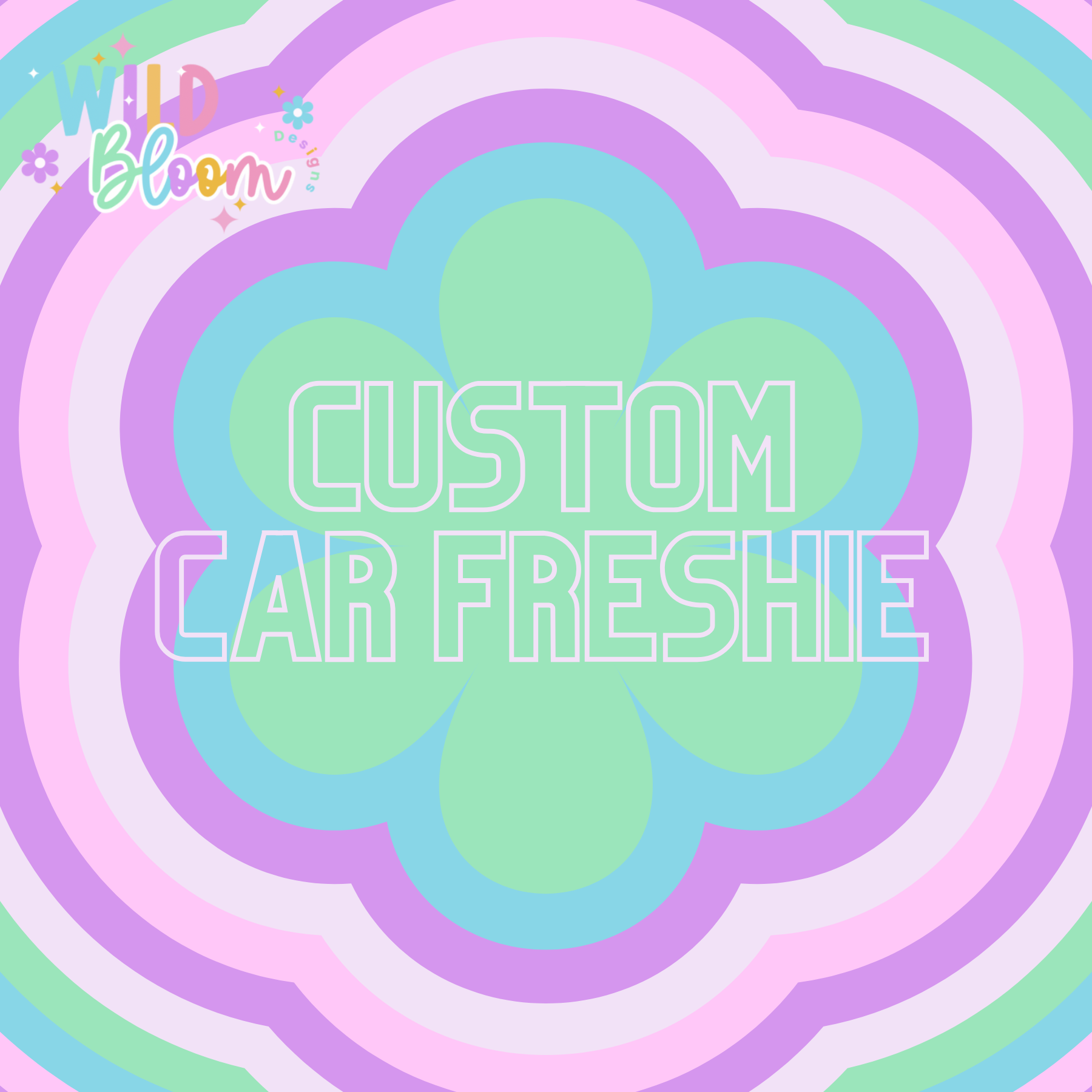 Custom car freshie – Wild Bloom Designs.